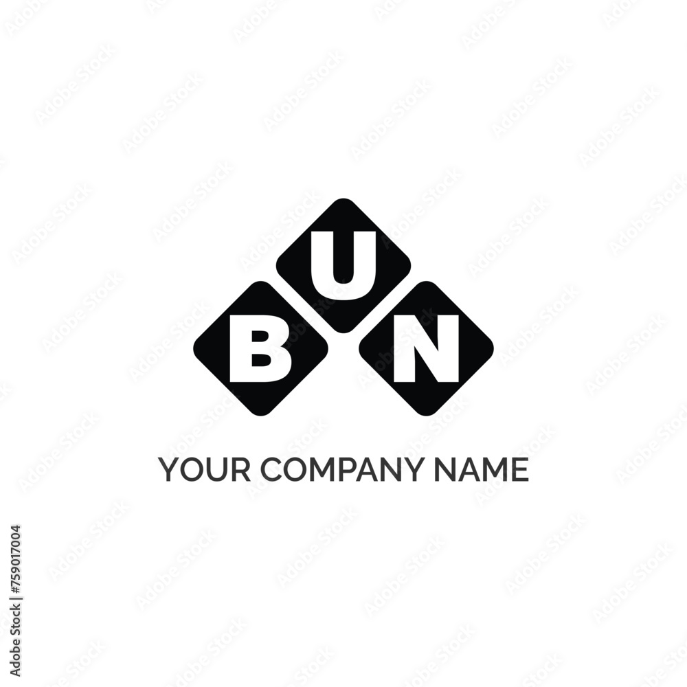 BUN letter logo design on white background. BUN logo. BUN creative ...