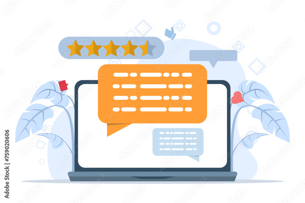 concept of application rating, technology, customer feedback, customer ...
