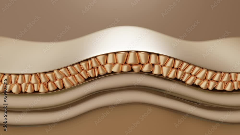 Skincare 3D animation, orange drop revitalizes golden, wrinkled skin ...