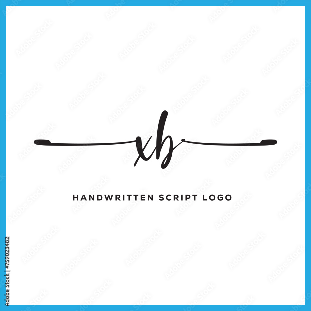 XB initials Handwriting signature logo. XB Hand drawn Calligraphy ...