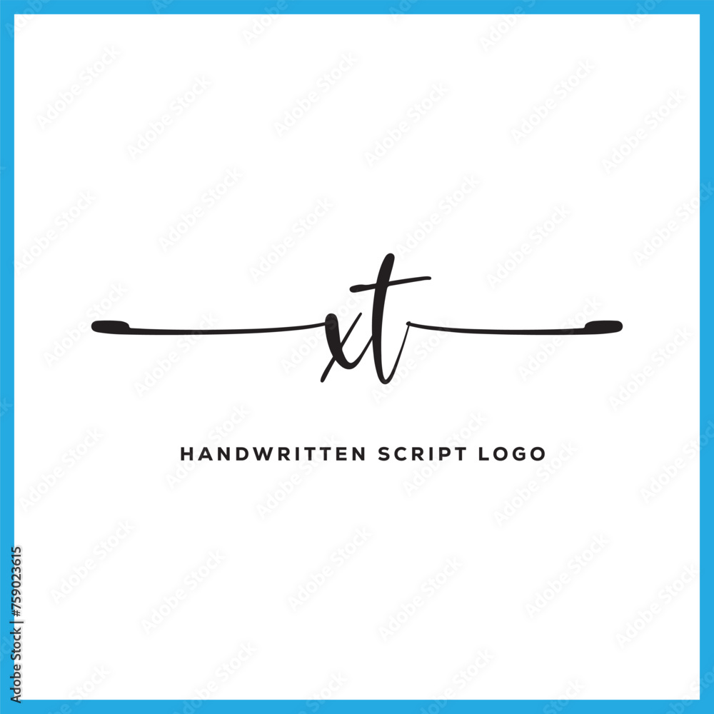 XT initials Handwriting signature logo. XT Hand drawn Calligraphy ...
