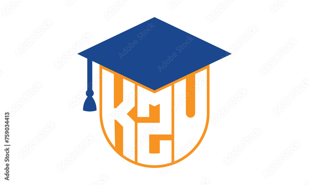 KZU initial letter academic logo design vector template. school college ...