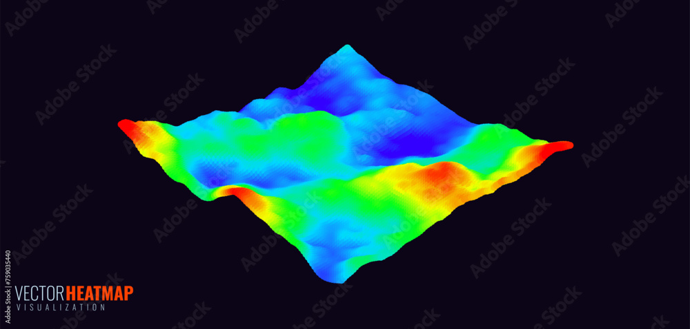 Heat Map Background. Infrared Thermal Camera Landscape Scan ...
