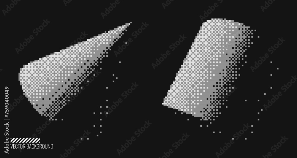 Abstract Graphic Design 3D Forms Elements. Trendy Shapes Cone and ...