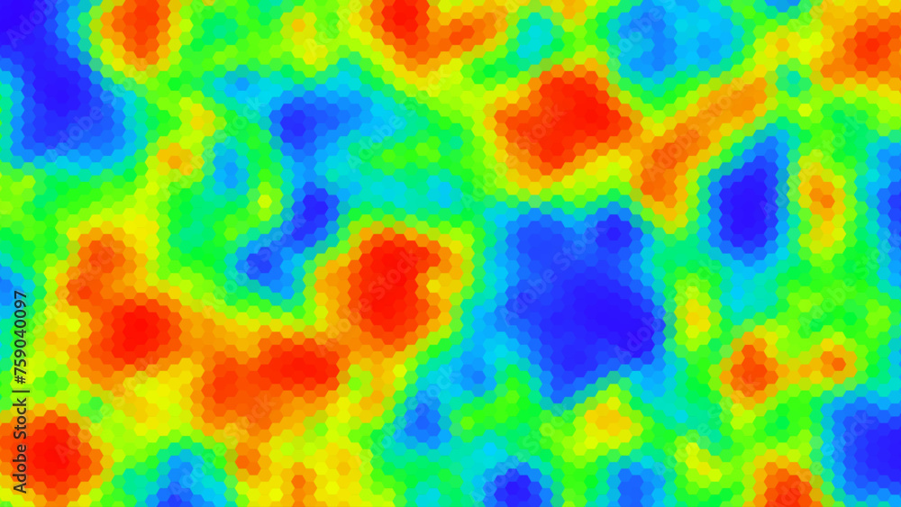 Heat Map Hexagonal Background. Infrared Thermal Camera Hexagon ...