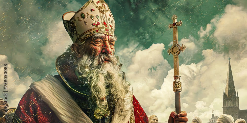 Saint David, the patron saint of Wales, celebrated by Welsh communities ...