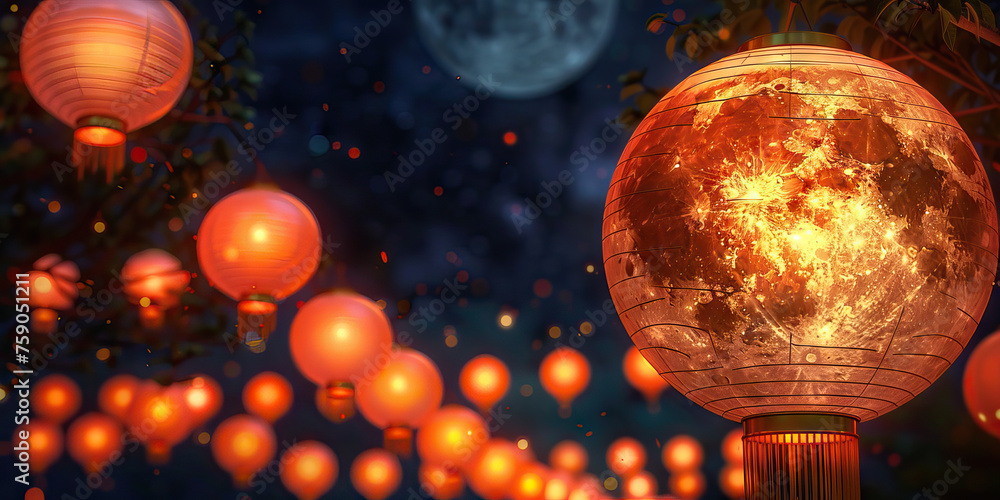 The Mid-Autumn Festival, celebrated in East Asian cultures, honors the full moon with lantern ...