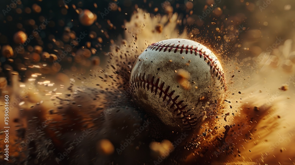 An explosive moment captured as a baseball makes high-speed impact ...