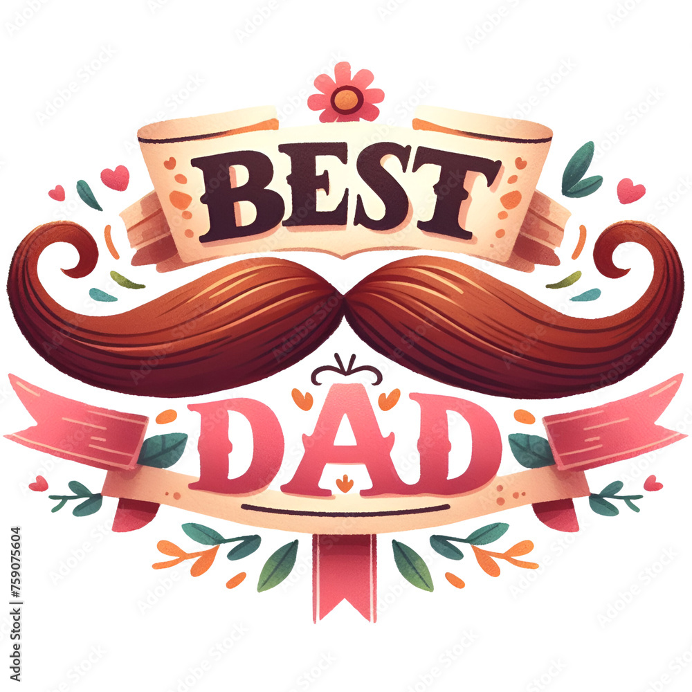 Watercolor Cute Father's day Illustration Clipart Dad with Kid PNG i ...