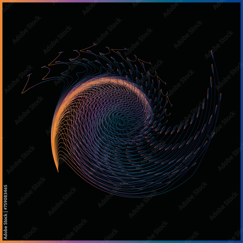 The vector dotted spiral vortex graphic is a visually interesting and ...
