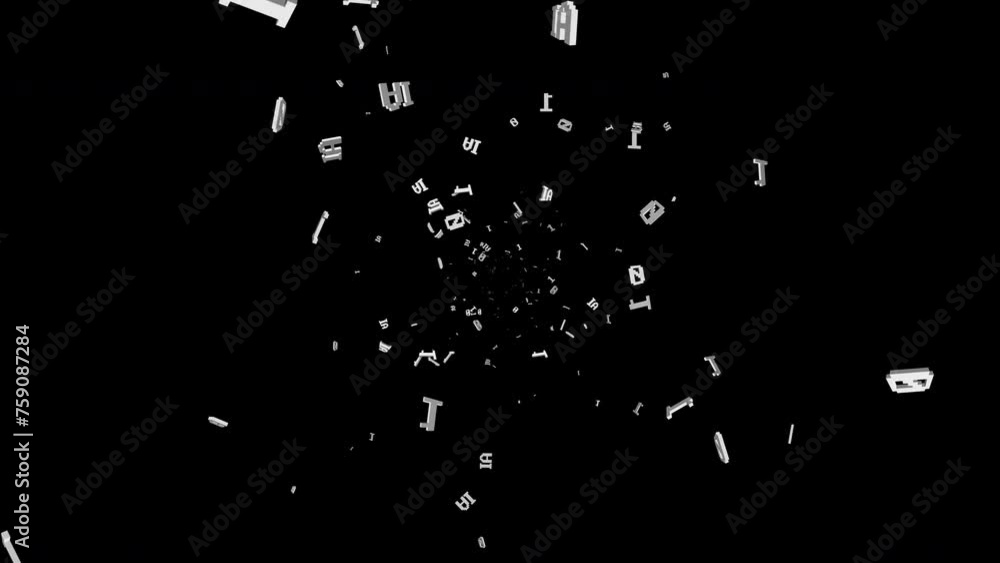 Falling AI Text and Binary Code Numbers, Zero and One, Tech Background ...