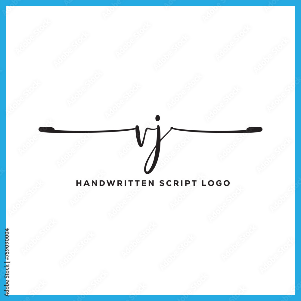 VJ initials Handwriting signature logo. VJ Hand drawn Calligraphy ...