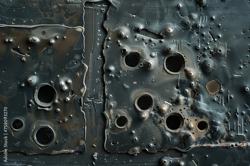 Closeup of Epoxy Potting for Electronics Encapsulation with Air Voids ...