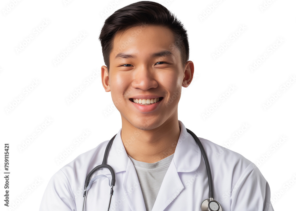 Healthcare, medical staff concept. Portrait of smiling asian male ...