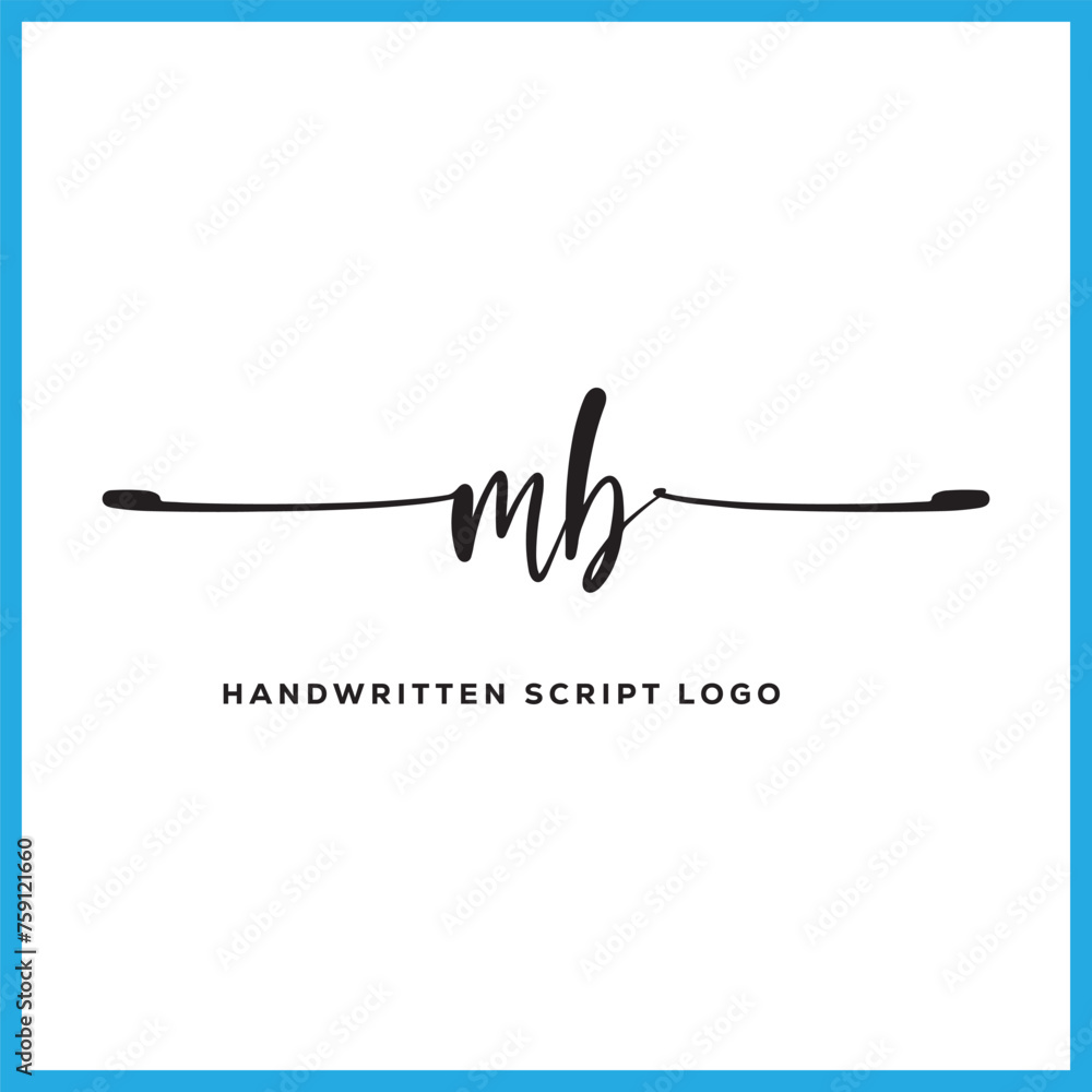 MB initials Handwriting signature logo. MB Hand drawn Calligraphy ...