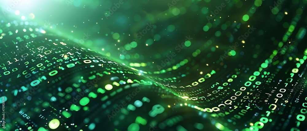 Data technology background. Big data visualization. Flow of data in ...