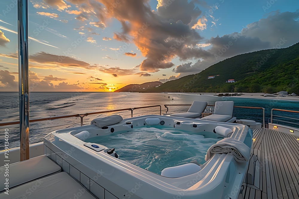 Luxury yacht Jacuzzi. High end yacht hot tub. Private yacht jacuzzi ...
