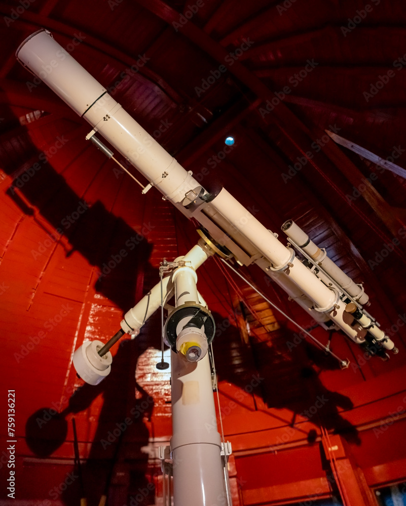 Telescope in Tycho Brahe observatory in the Round Tower (Danish ...