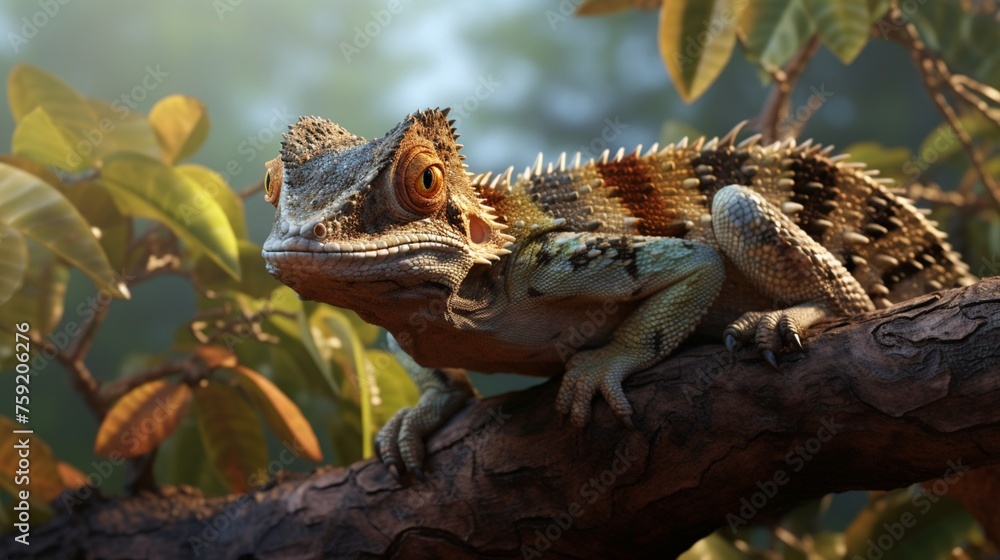 In its natural habitat, the frill-necked lizard becomes one with the ...