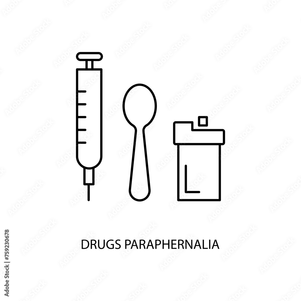 Vetor de drugs paraphernalia concept line icon. Simple element ...