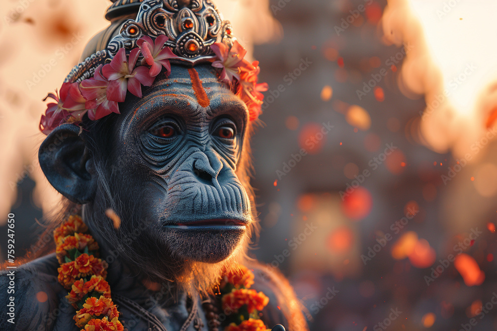 ภาพประกอบสต็อก Hanuman Jayanti Hindu festival celebrating birth of ...