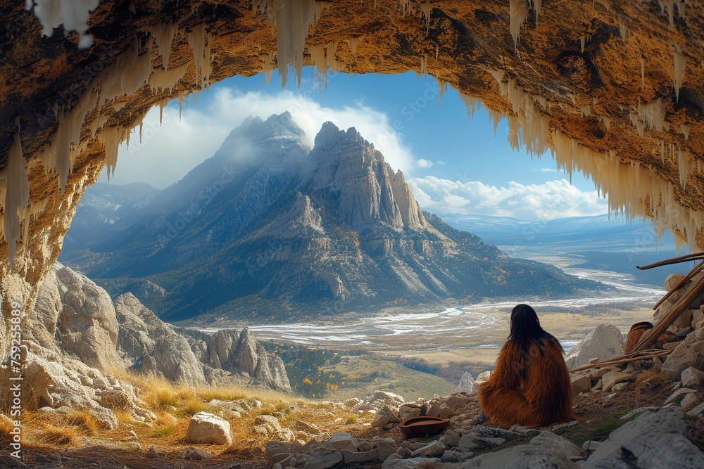 Prehistoric man, evolution science biology, man civilization, homo ...