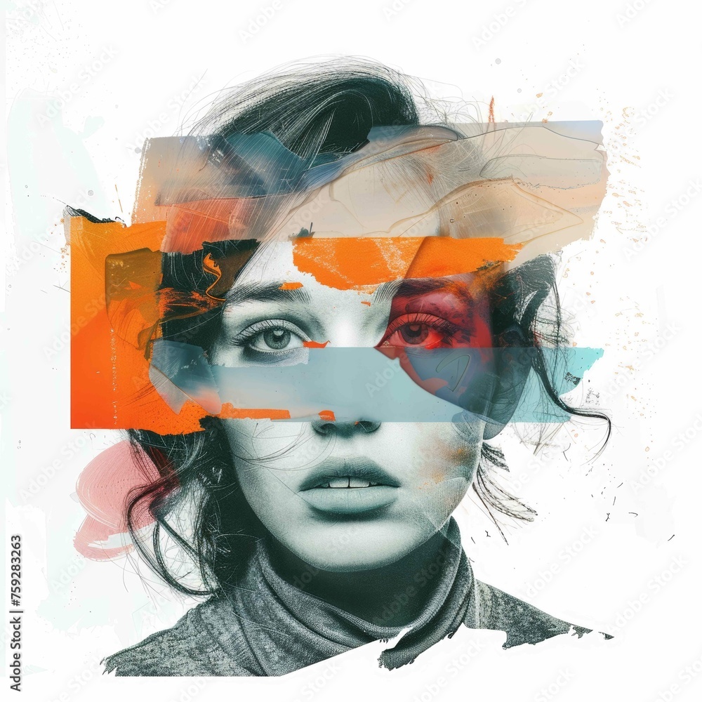 Modern digital artwork depicting the colorful spectrum of human life ...