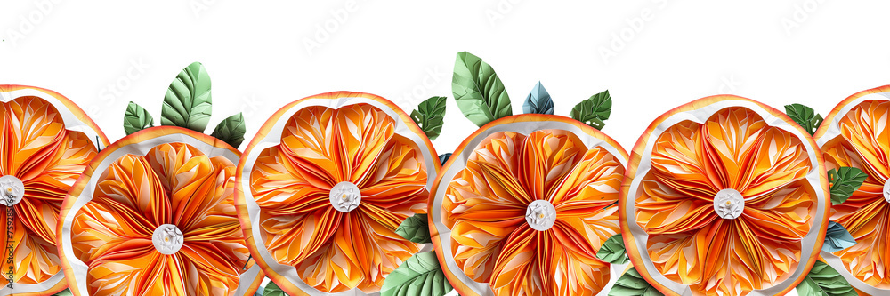Fruits made of paper. Made, cut out of colored paper, fruit crafts. A ...
