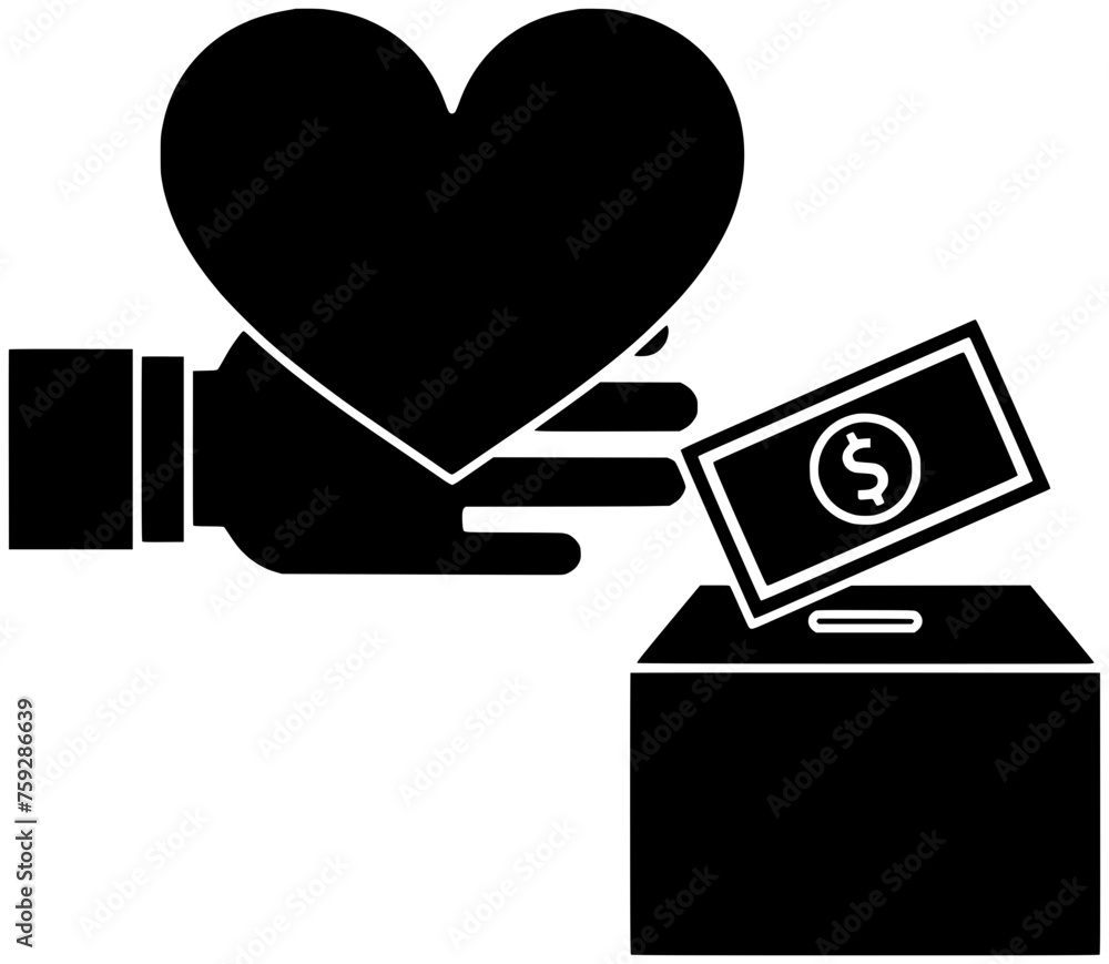 volunteer illustration money silhouette donation logo cash icon charity ...