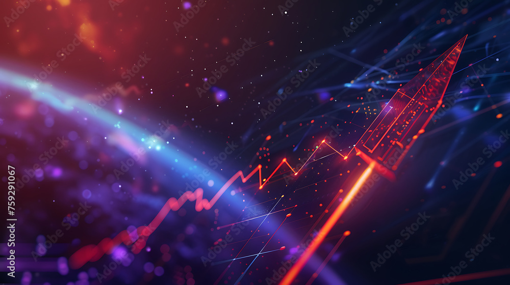 On a presentation slide, a graph illustrates key points in a company's ...