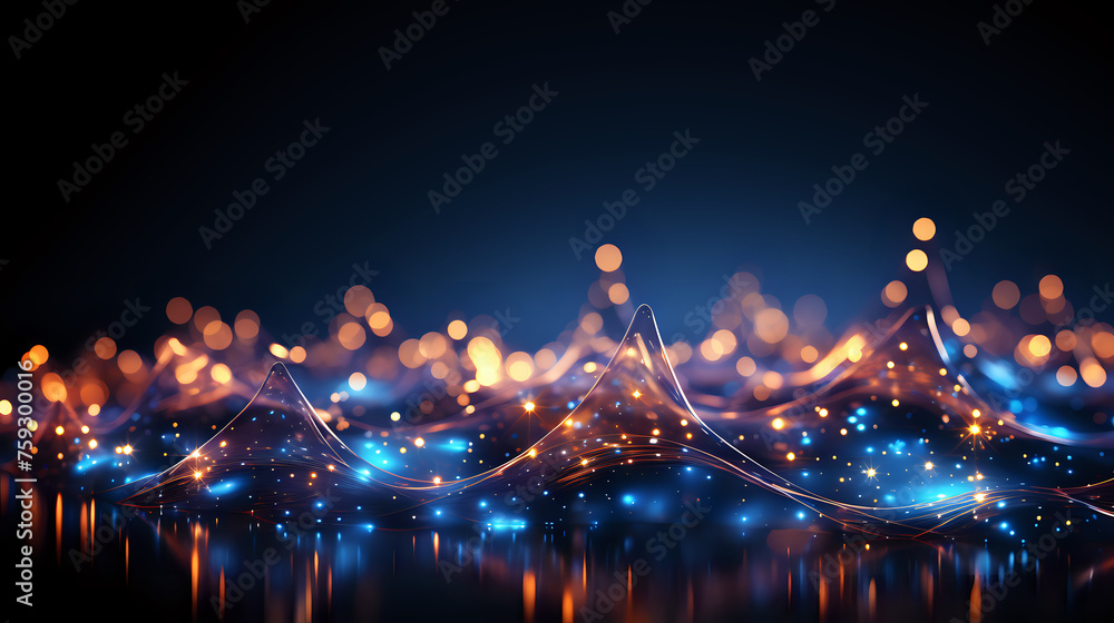Abstract Light Wave on Dark Background. Captivating visual of a dynamic ...