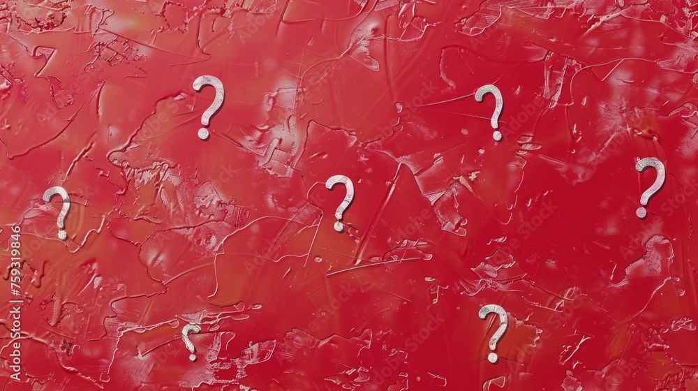 red background with white question marks generative ai Stock ...