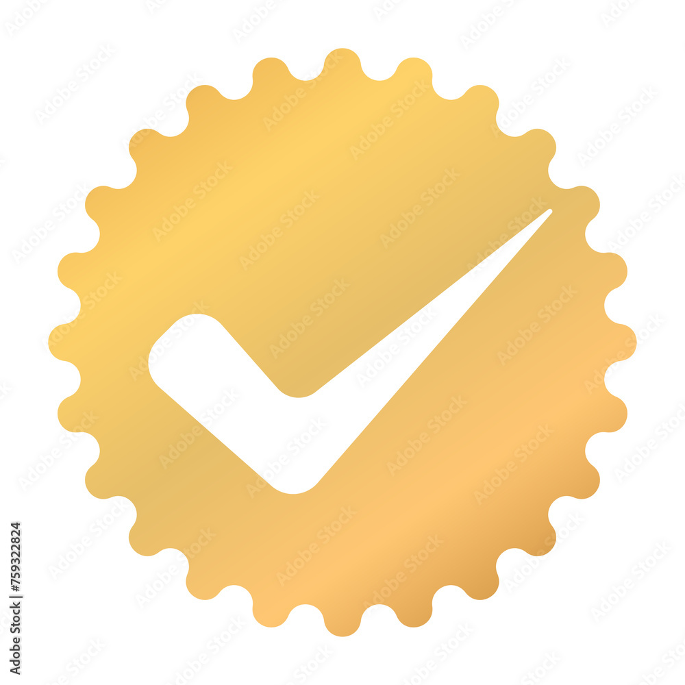 gold verified check mark symbol png ilustração do Stock | Adobe Stock