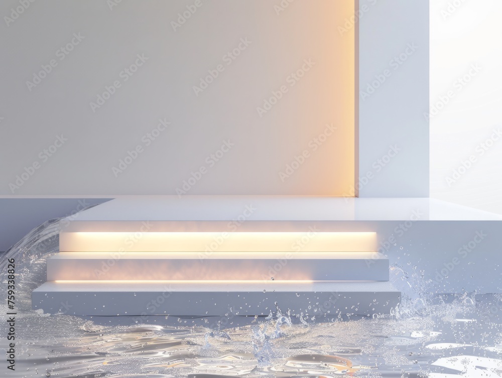 Side Lighting Abstract Minimalistic Flat Podium. The Scene for Product ...