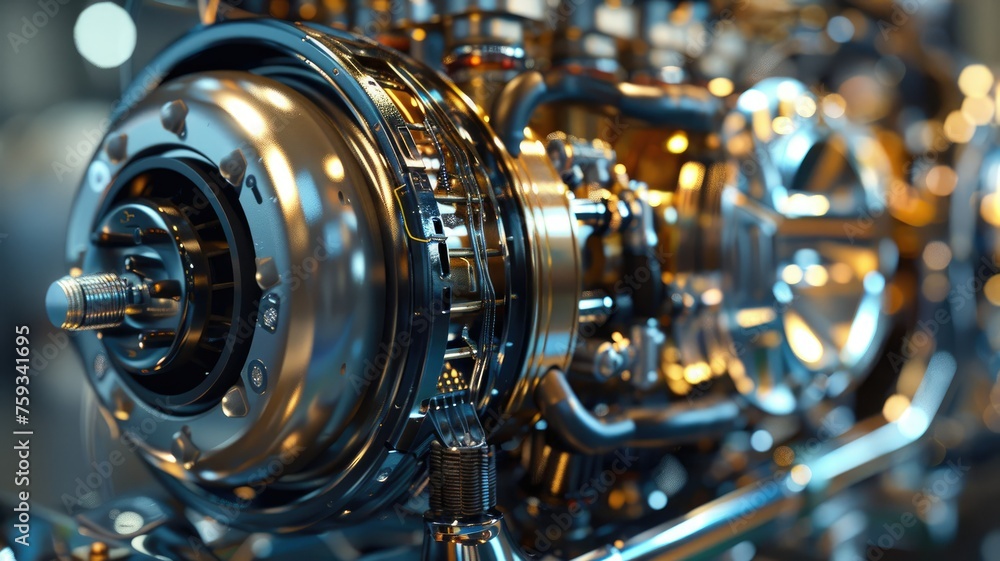 ภาพประกอบสต็อก Intricate machine parts and mechanisms close-up ...