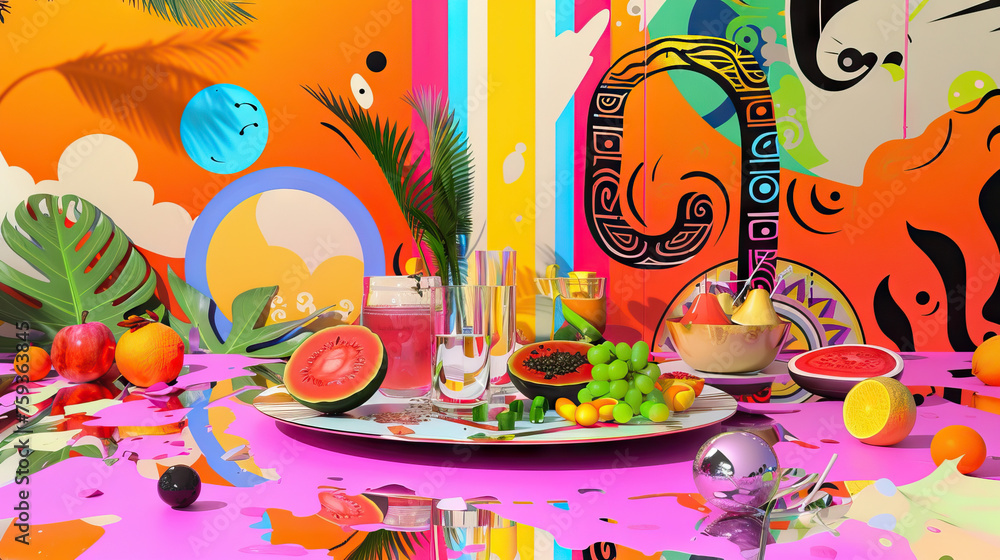 Pacific Islander chef hosting a cooking show, showcasing the vibrant ...