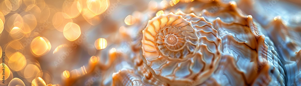 Spiral shell, mathematical perfection, a natural phenomenon reflecting ...