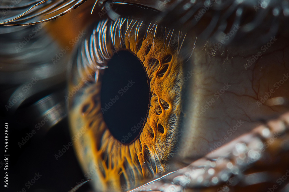 Worldly Eye's Gaze: Macro Vision Design in Green and Blue, Illuminated ...