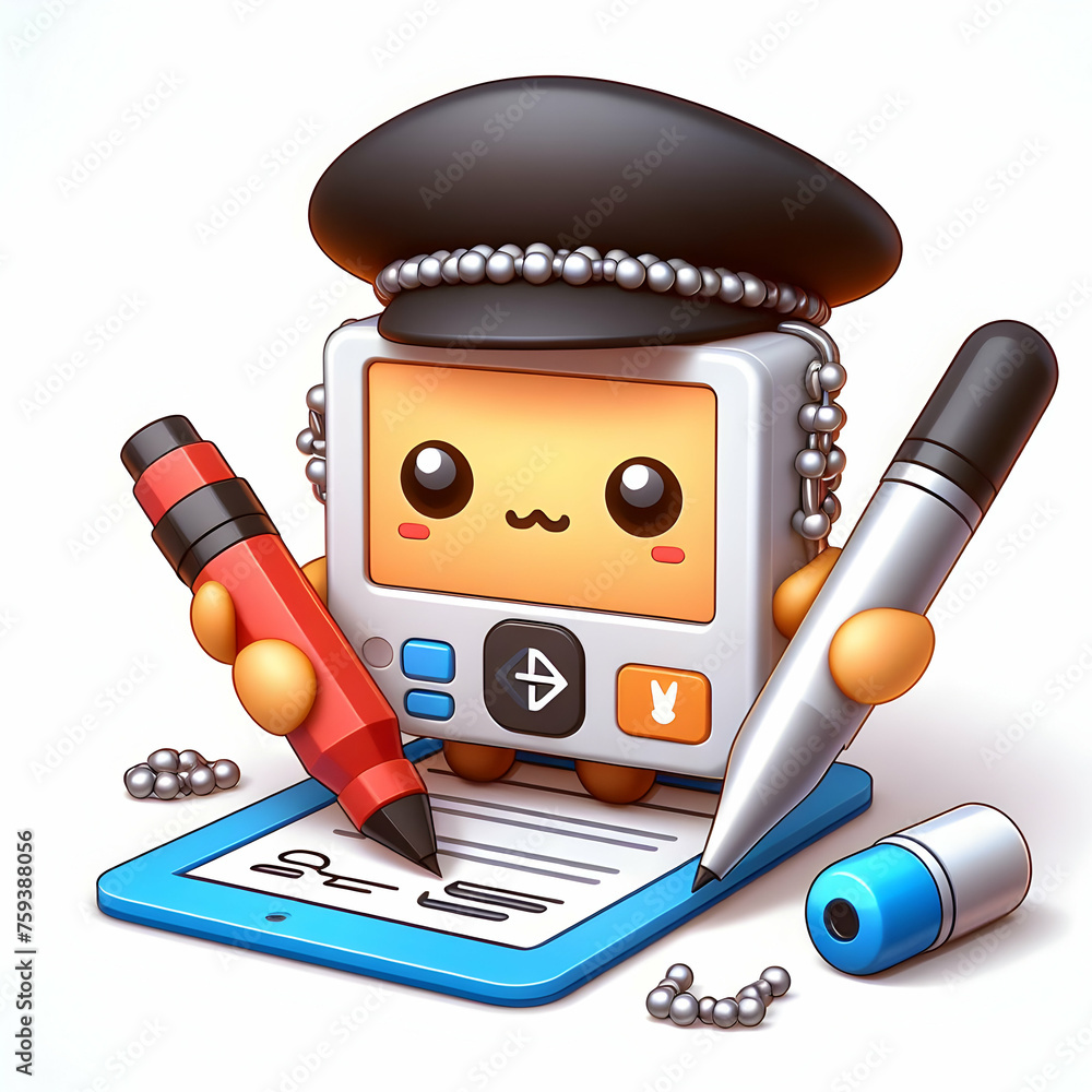 3D Flat Icon Digital Signature Creator concept as Signing Off on ...