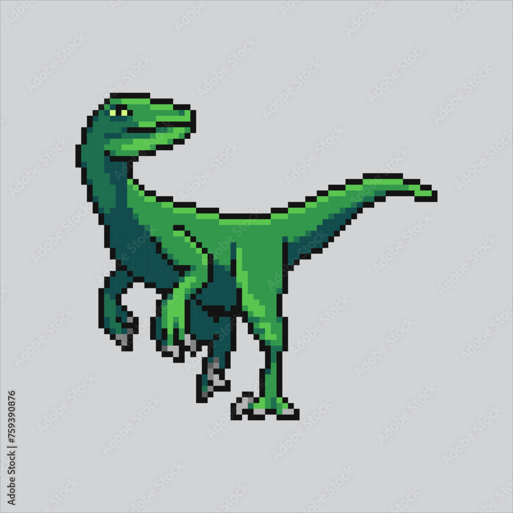 Pixel art illustration Velociraptor. Pixelated Velociraptor ...