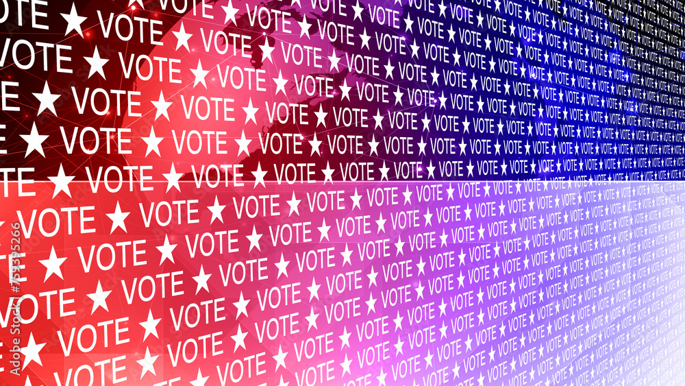 Election background with vote text and world globe political voting ...