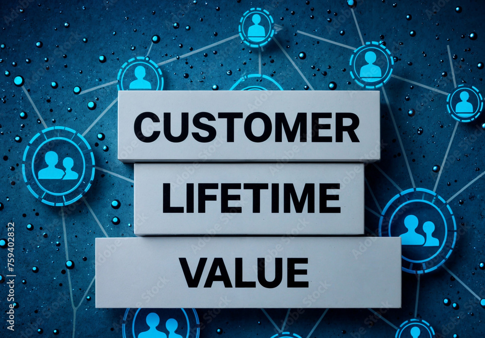 CLV acronym depicting word text Customer Lifetime Value in boxes ...