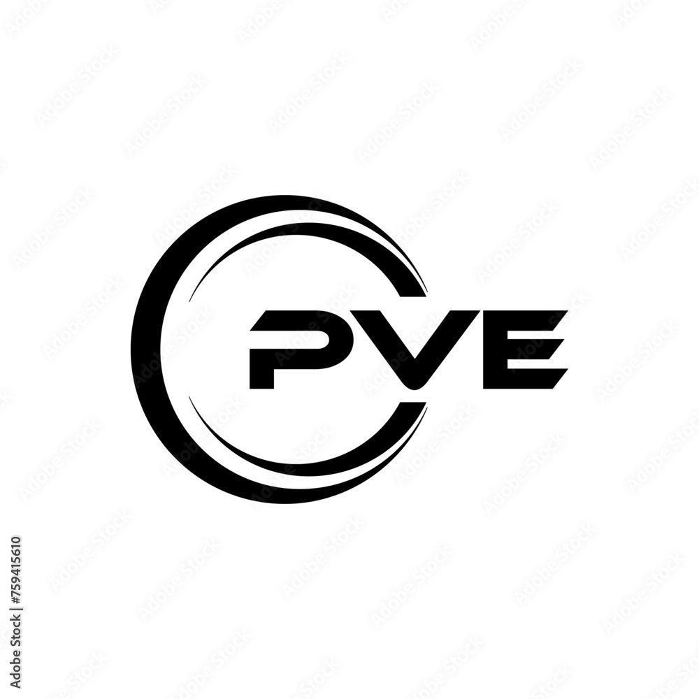 Vecteur Stock PVE letter logo design with white background in ...