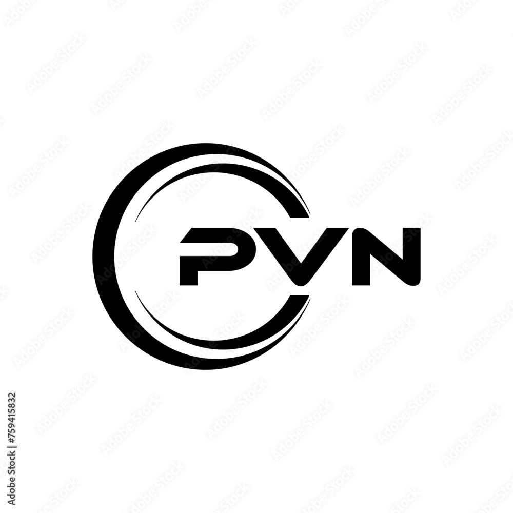 PVN letter logo design with white background in illustrator, cube logo ...