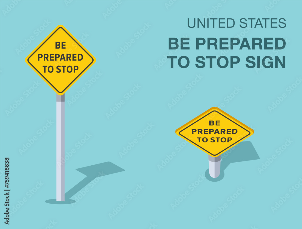 Traffic regulation rules. Isolated United States be prepared to stop ...