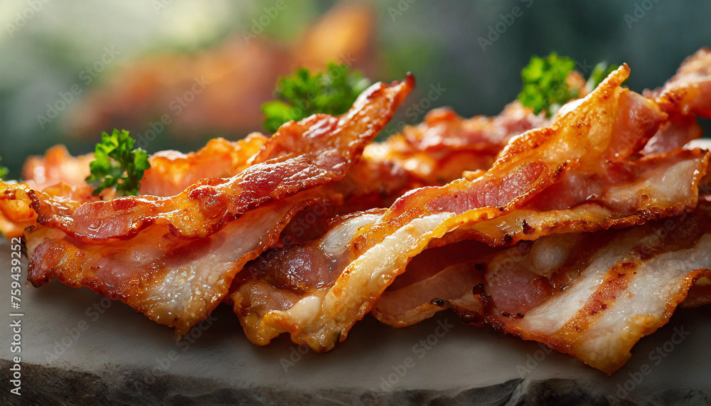 bacon strips, filling the frame with savory delight. Perfect for food ...