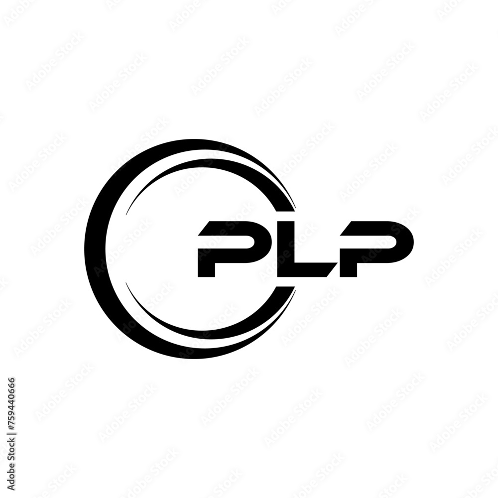 PLP letter logo design with white background in illustrator, cube logo ...