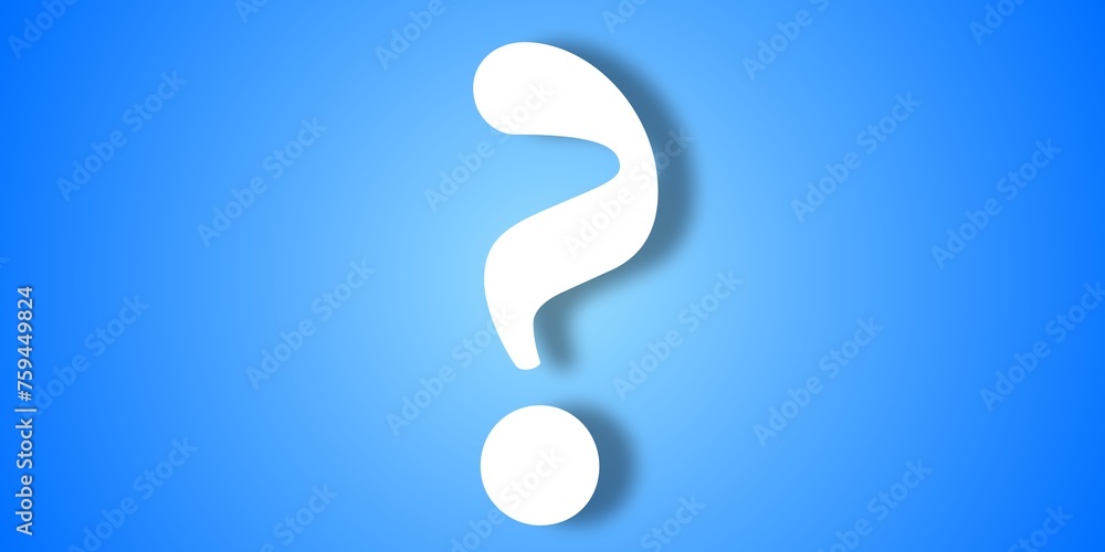 question mark in blue. Paper cut question mark with realistic shadow on ...