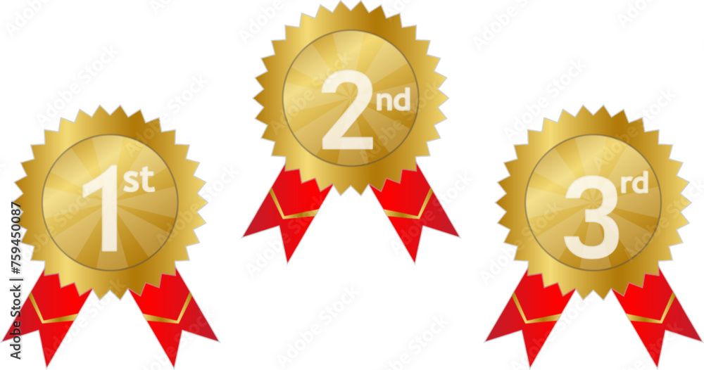 1st 2nd 3rd medal first place second third award winner badge guarantee ...