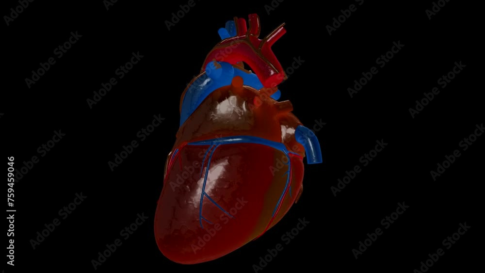 Anatomy Human Heart Beating 24 : Color-coded model : Jelly like texture ...